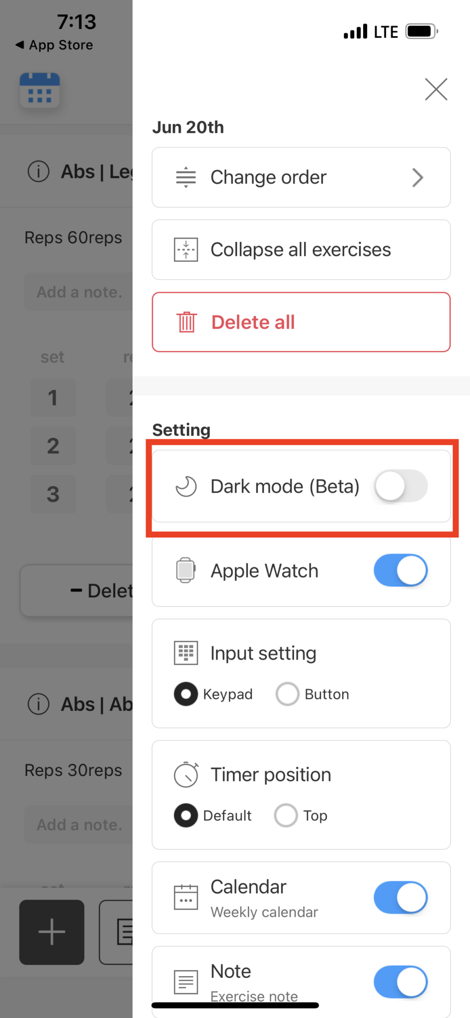 How can I use dark mode? - Burnfit – Real growth created by workout records
