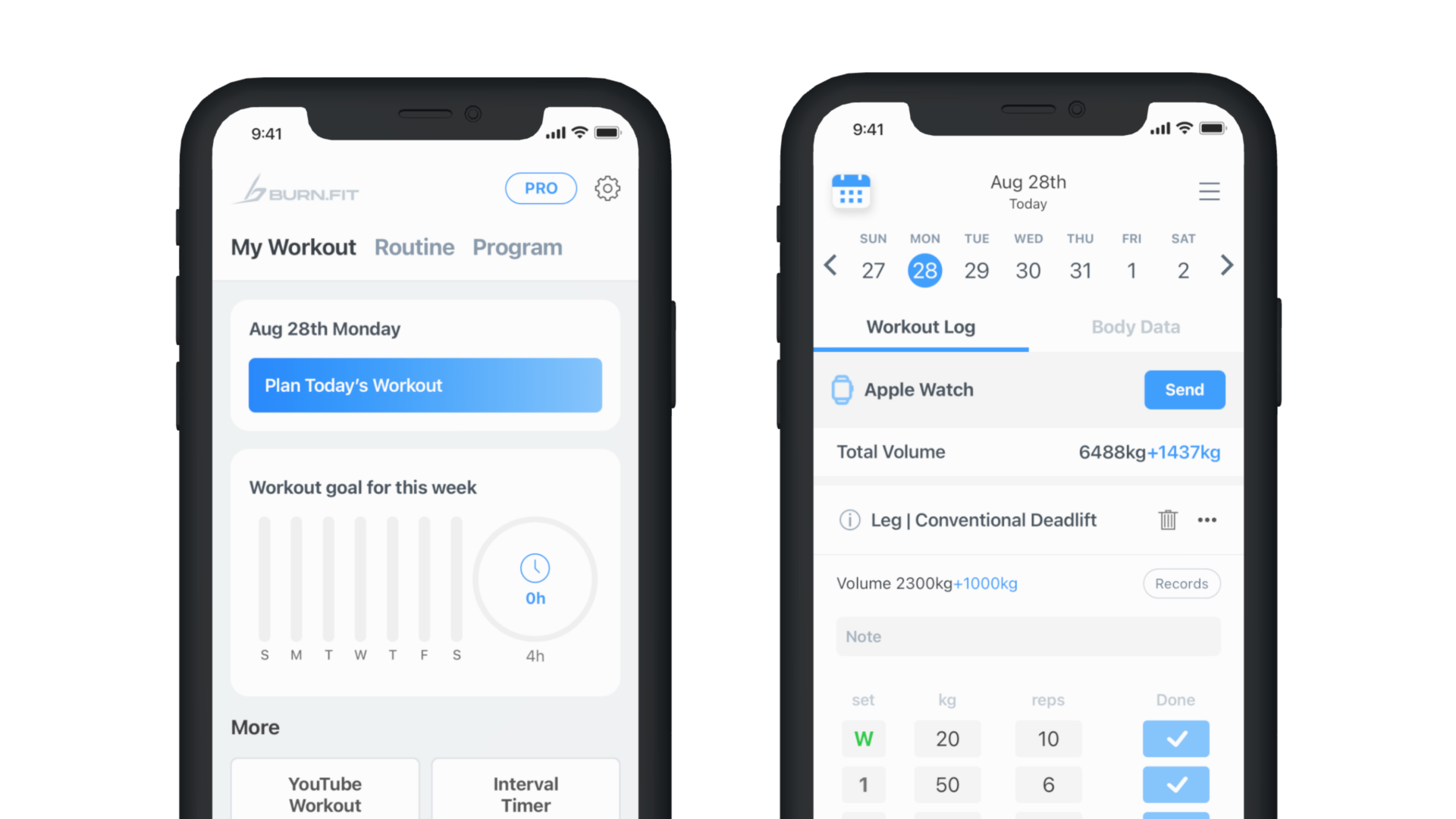 Features - Burnfit – Real growth created by workout records
